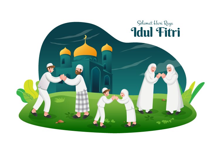 Hari raya cartoon Vector Images & Graphics for Commercial Use | VectorStock