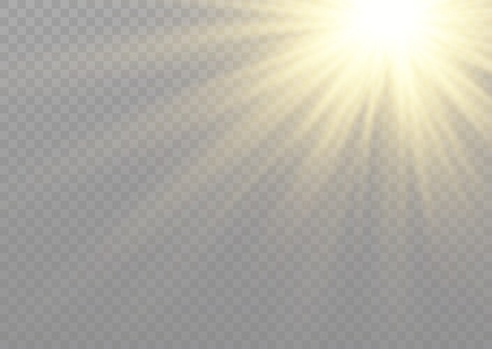 Sun light ray on transparent background beams Vector Image