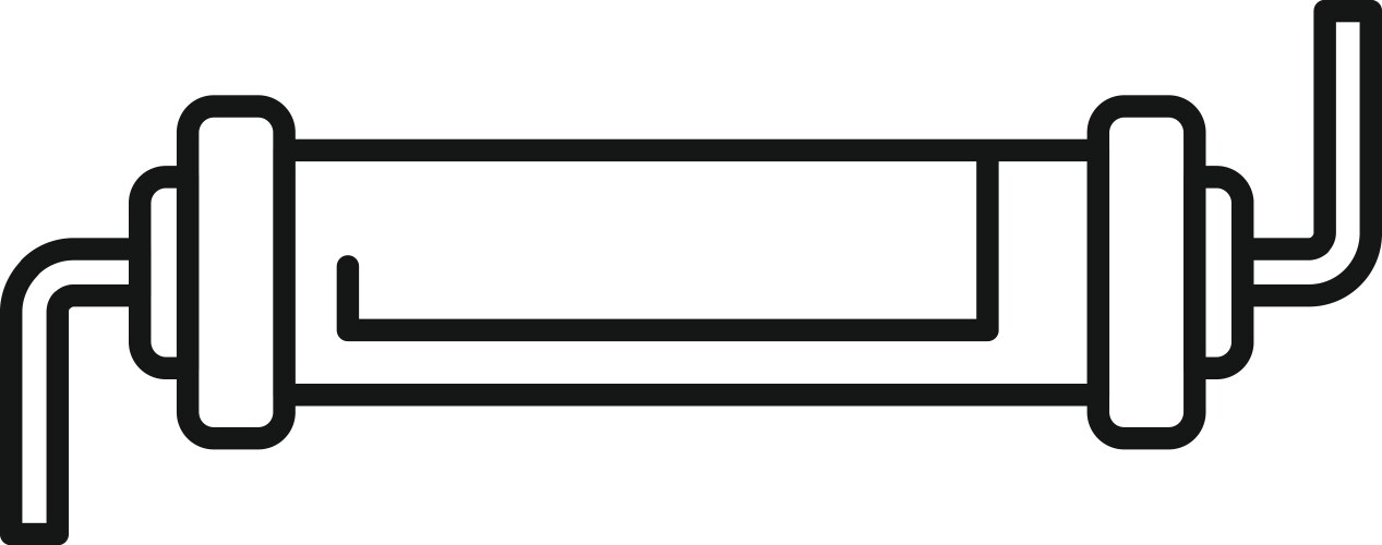 Simplistic line art of a horizontal pipe Vector Image