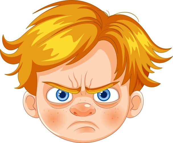 Cartoon boy with a quizzical thoughtful look Vector Image