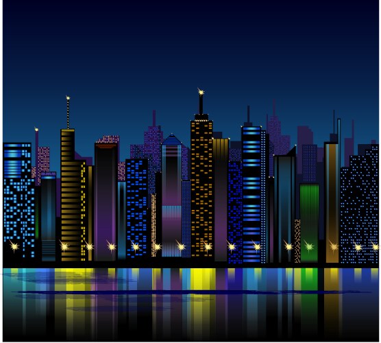 Beautiful night city Royalty Free Vector Image