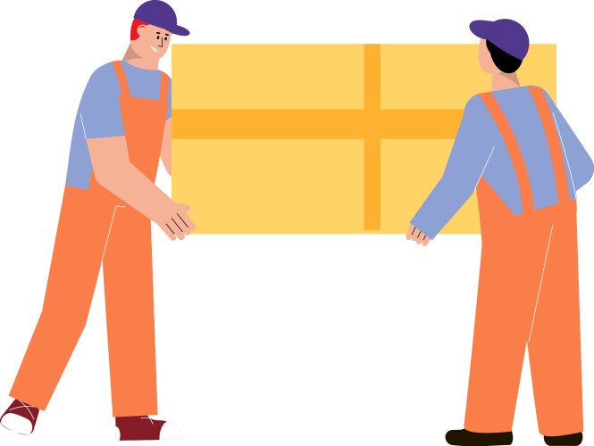 Porter carries a box Royalty Free Vector Image