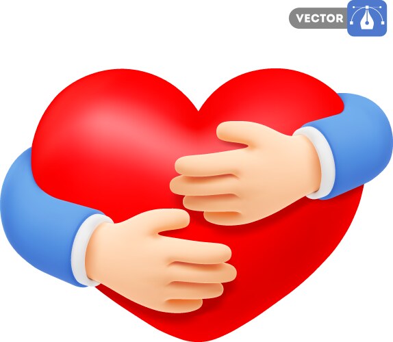 Kid hug heart Royalty Free Vector Image - VectorStock