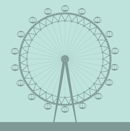 London eye ferris wheel sketch Royalty Free Vector Image