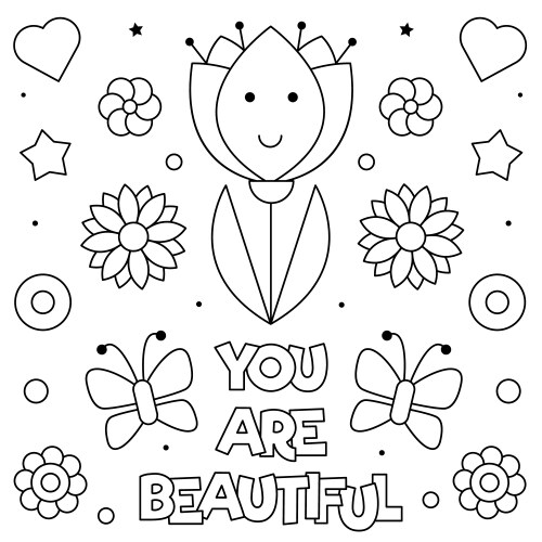You are so important coloring page Royalty Free Vector Image