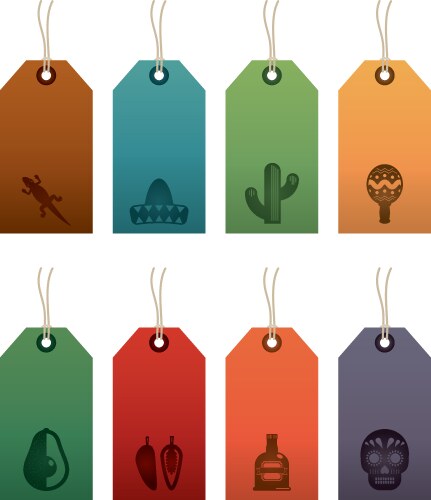 Mexican gift tags Royalty Free Vector Image - VectorStock