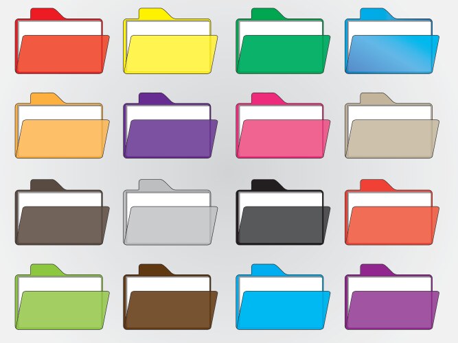 Folder icons Royalty Free Vector Image - VectorStock