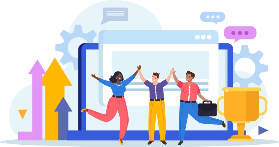 Office work concept team partnership modern Vector Image