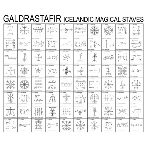 Icelandic magical staves aegishjalmur Royalty Free Vector