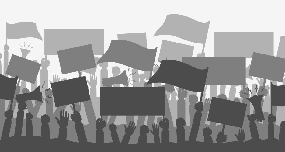 Protest and rally outrage people Royalty Free Vector Image