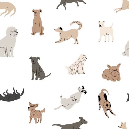 Dog muzzle scandinavian seamless simple Royalty Free Vector