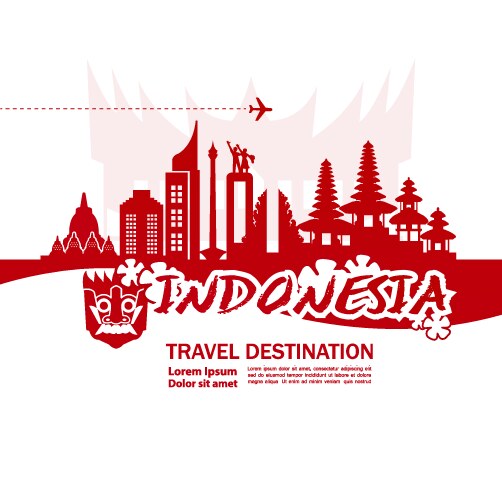 Indonesia travel jakarta Royalty Free Vector Image