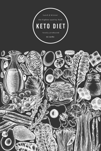 Keto diet chalk board design template hand drawn Vector Image