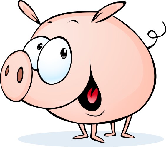 Cartoon funny pig Royalty Free Vector Image - VectorStock