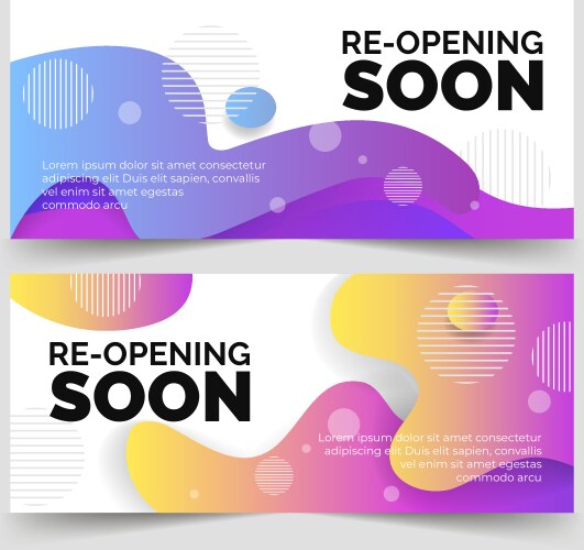 Re-opening soon banner Royalty Free Vector Image