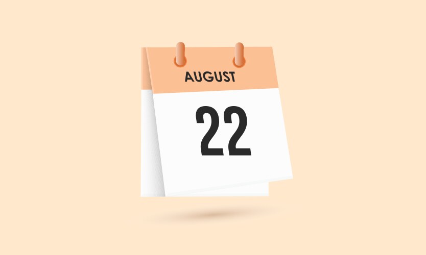 August 8 - calendar and time planner daily Vector Image