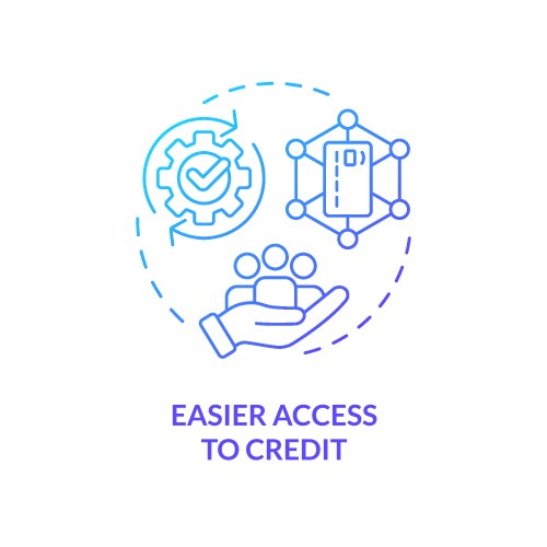 Credit history blue gradient concept icon Vector Image