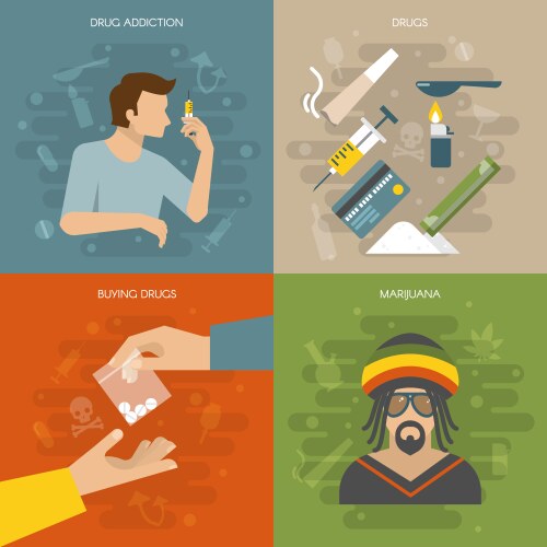 Drugs isometric composition Royalty Free Vector Image