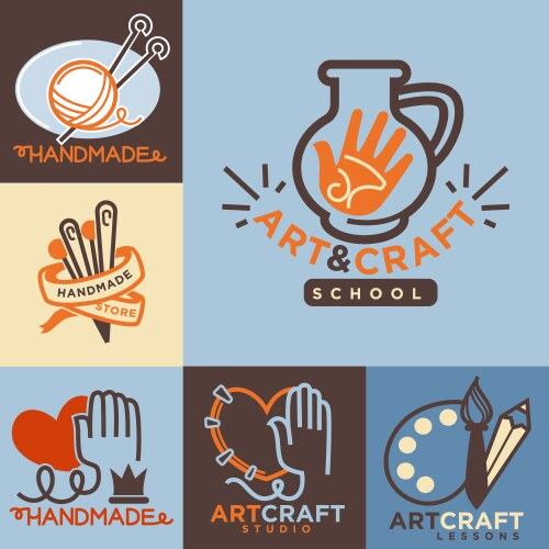 Handmade badges logo graphic logotype tag label Vector Image