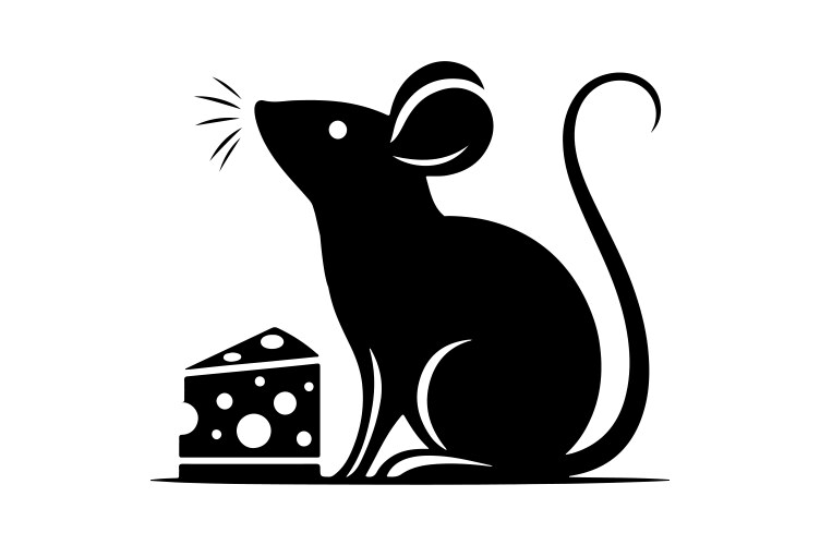 High resolution mouse silhouette Royalty Free Vector Image