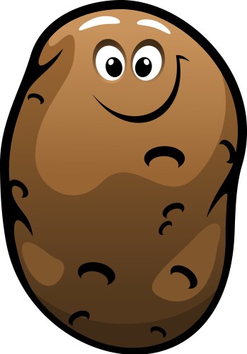 Goofy cartoon farm fresh potato Royalty Free Vector Image