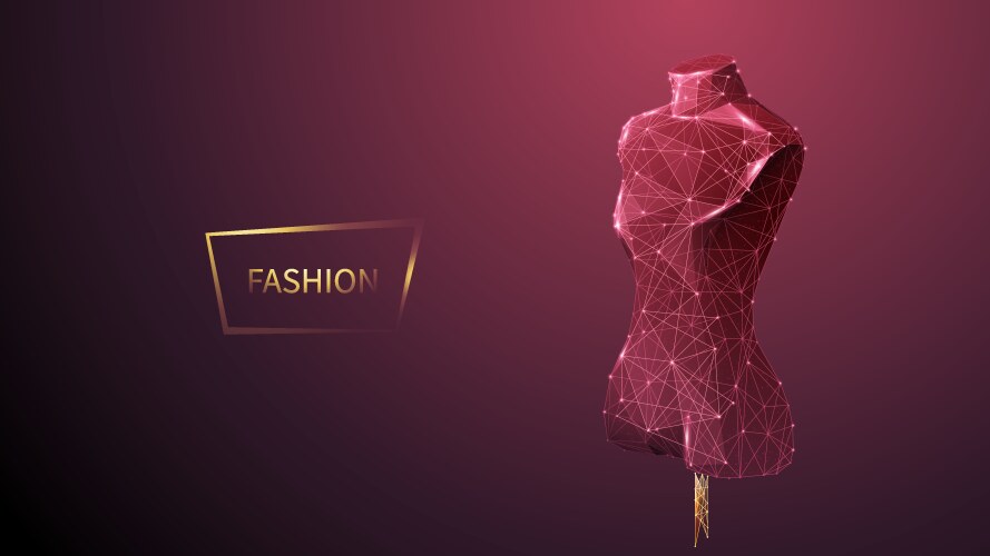 Fashion low poly wireframe banner template Vector Image
