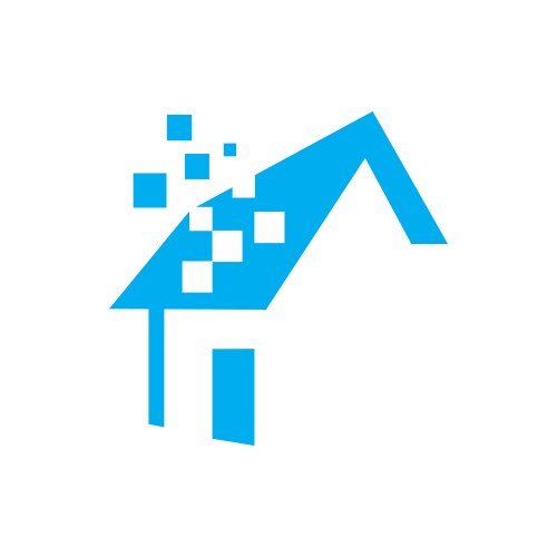 Minimal line design logo home icon Royalty Free Vector Image