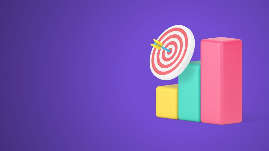 Growth diagram analyzing business goal Royalty Free Vector