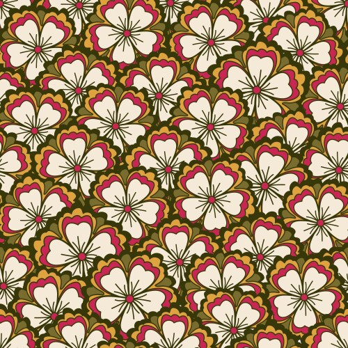 Spring pattern with handdrawn flowers Royalty Free Vector