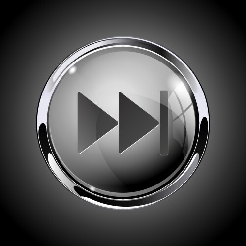 Green round media button fast forward Royalty Free Vector