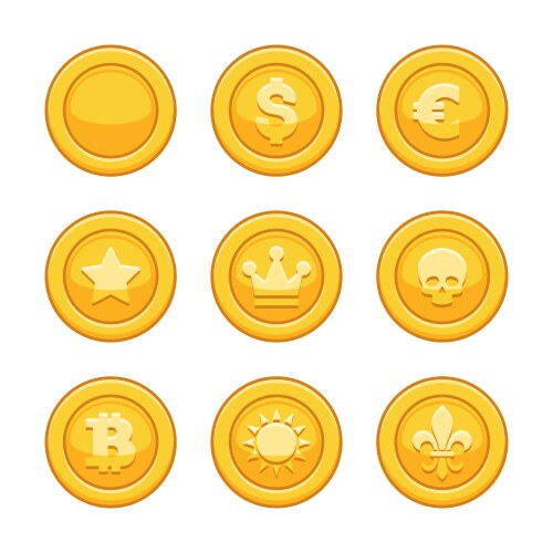 Gold coins vintage colorful seamless pattern Vector Image