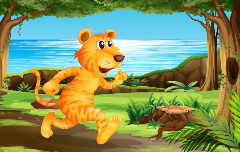 Running Tiger Cartoon Vector Images (over 670)