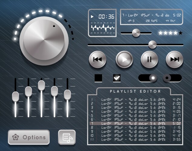 Audio player template Royalty Free Vector Image