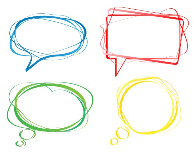 Set of colorful speech bubbles Royalty Free Vector Image Set of colorful speech bubbles Royalty Free Vector Image