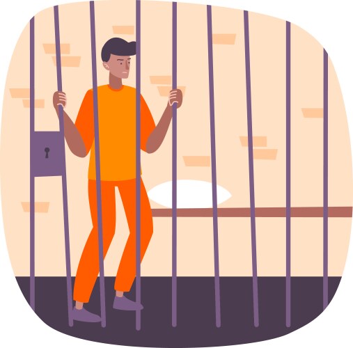 Guard escorting prisoner composition Royalty Free Vector
