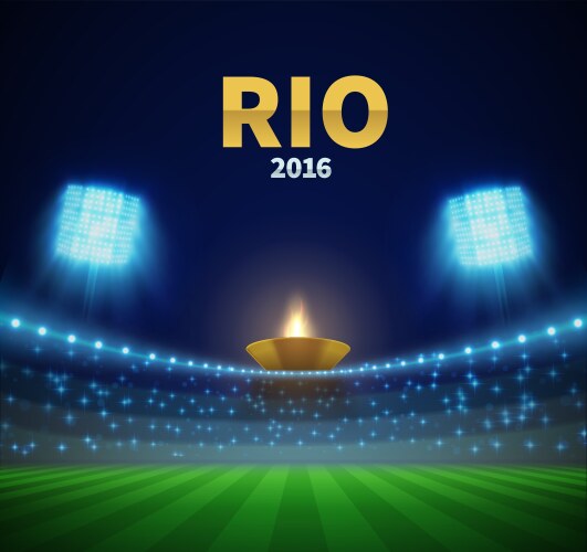 Soccer stadium football arena field with goal Vector Image