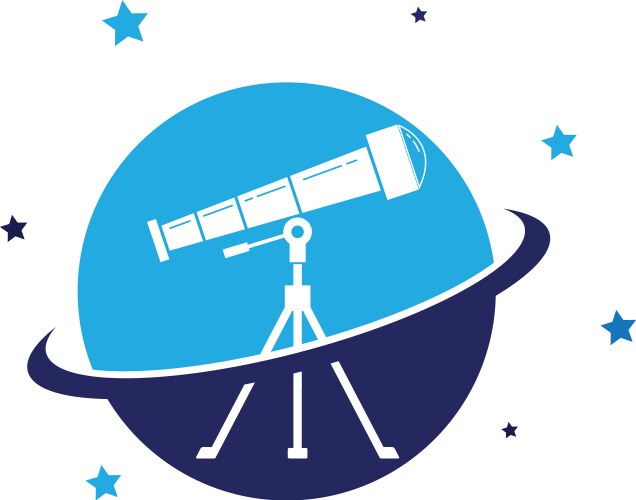 Telescope logo icon Royalty Free Vector Image - VectorStock