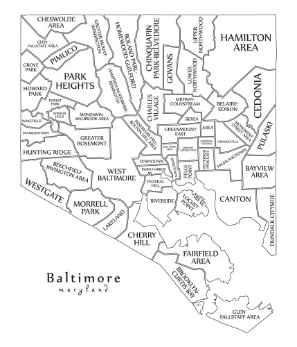 Baltimore Map Vector Images (over 200)