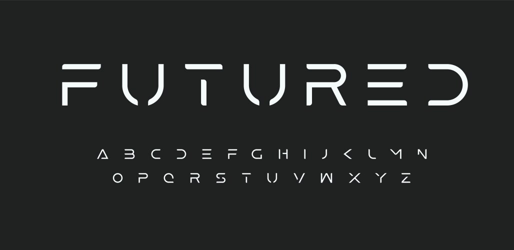 Modern futuristic sci-fi font future space text Vector Image