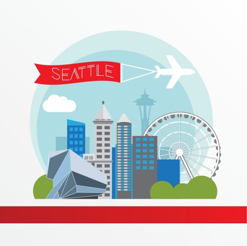 Seattle skyline Royalty Free Vector Image - VectorStock