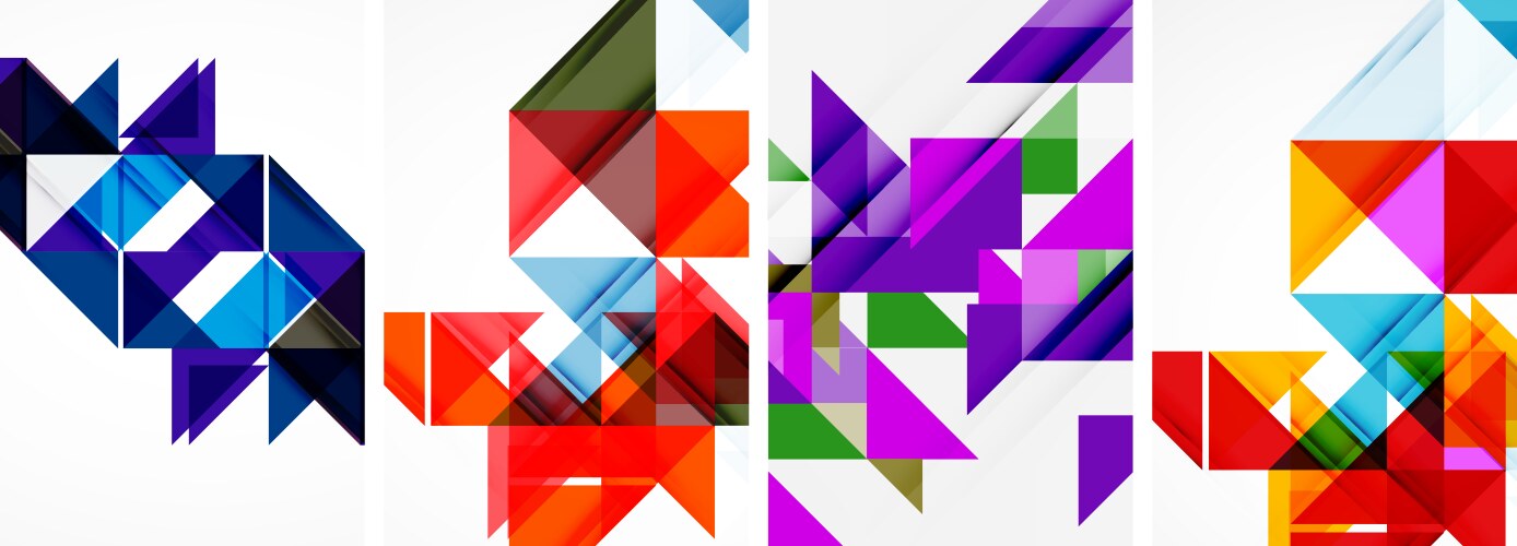 Set of abstract random triangle composition Vector Image