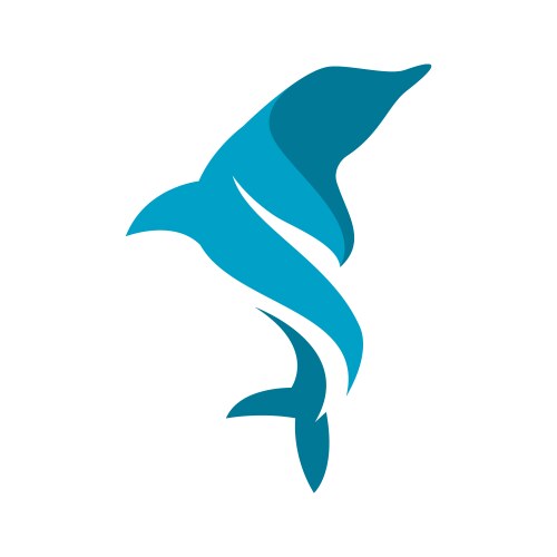 Simple great jumping dolphin logo design Vector Image