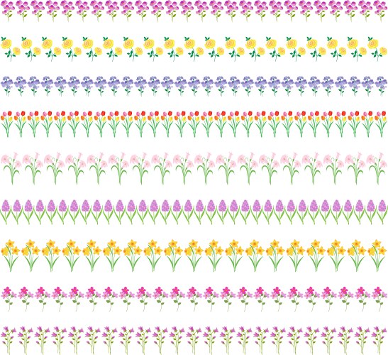 Set seamless borders Royalty Free Vector Image