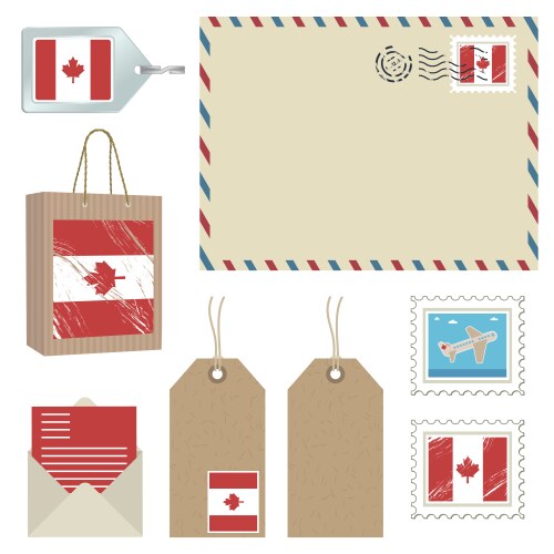 Postage stamps with architectural landmarks Vector Image