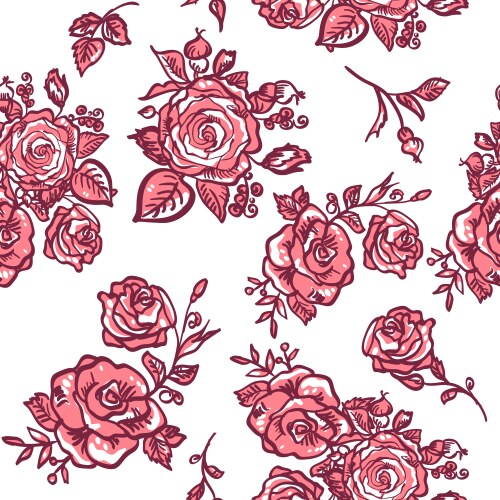Roses seamless pattern Royalty Free Vector Image