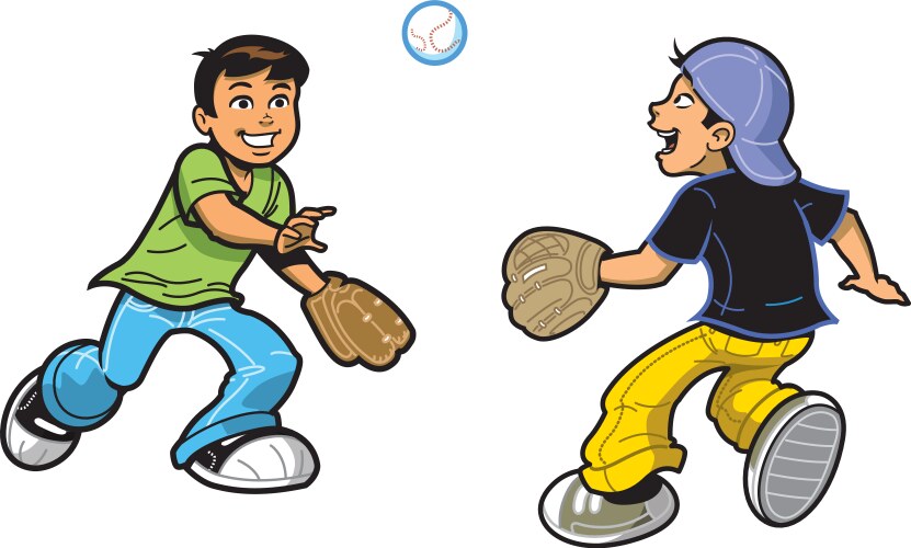 Doodle children playing ball Royalty Free Vector Image