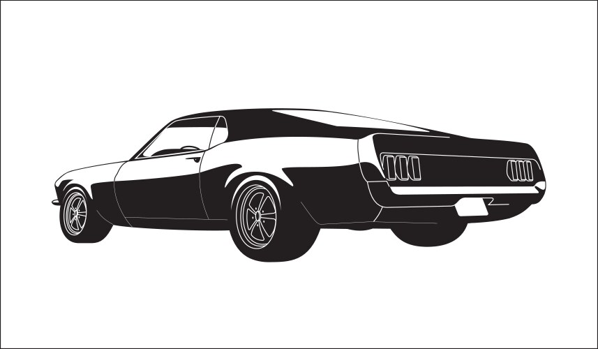 Muscle car with flames Royalty Free Vector Image