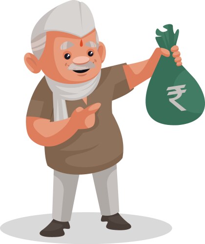 Indian marathi man cartoon Royalty Free Vector Image