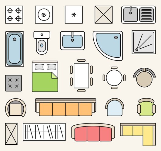 Toilet Floor Plan Symbol Vector Images (over 690)