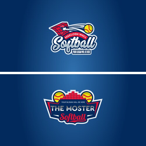 Emblem of softball Royalty Free Vector Image - VectorStock